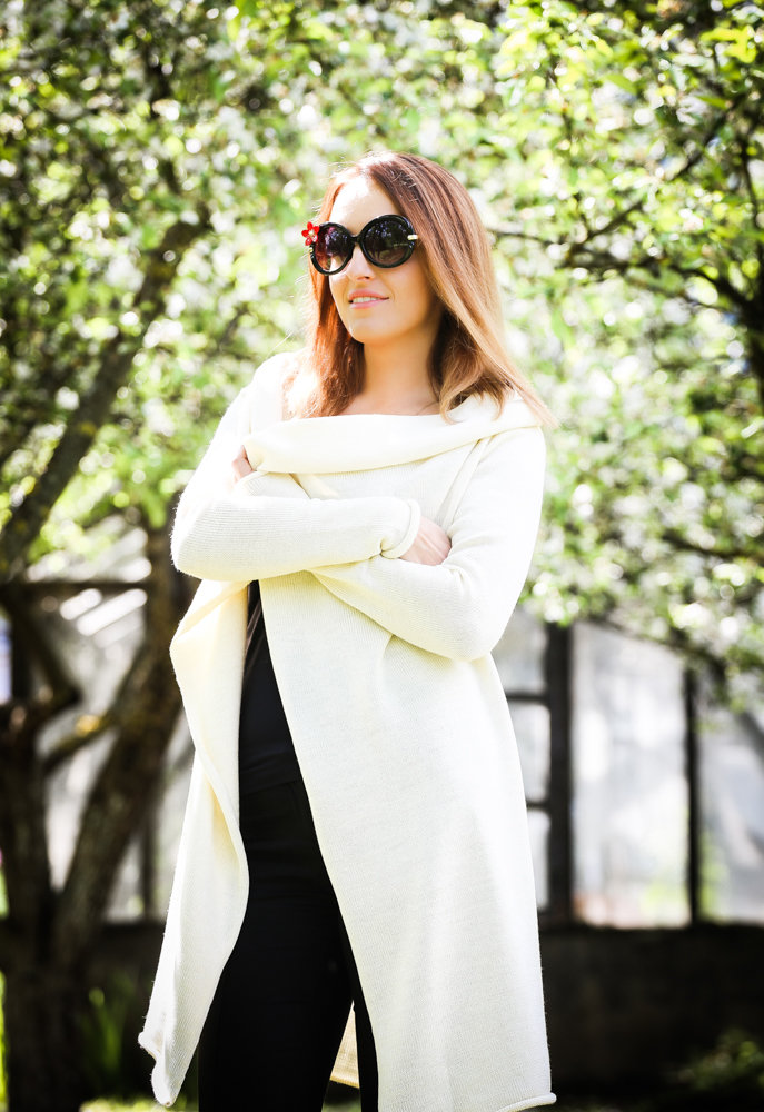 Green Merino Wool Coat for Her Handknitted Loose Merino Wool | Etsy