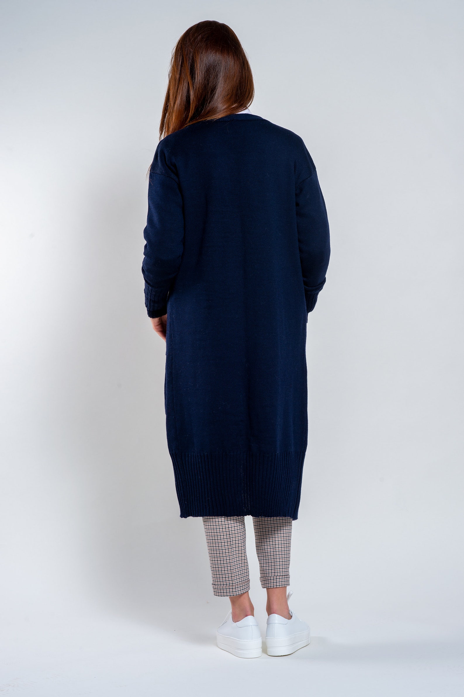 Long Warm Woolen Cardigan Coat With Pockets, Hand Knitted Jacket, Warm ...