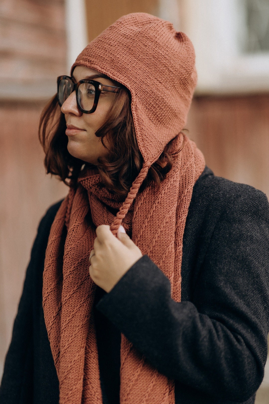 Hygge Ear Flap Cap, Knitted Vintage Earflap Caps, Women Merino Wool Cap ...