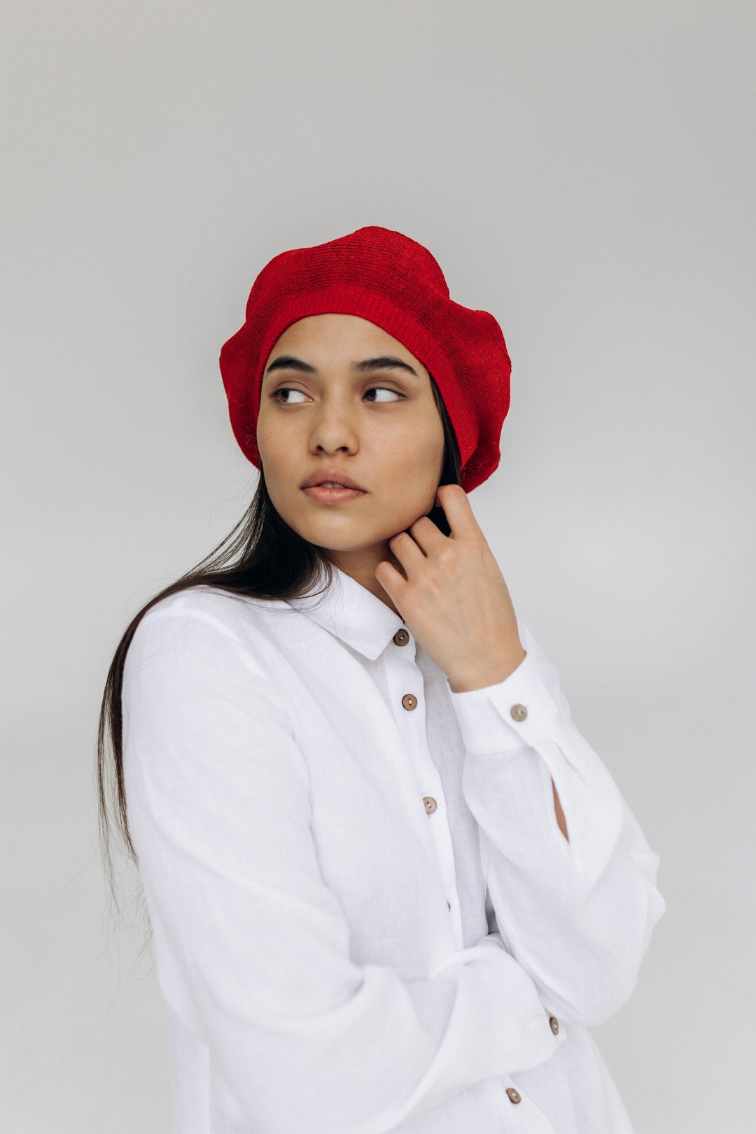 Womens Linen Berets, Summer Linen Berets for Women, Natural Yarns ...