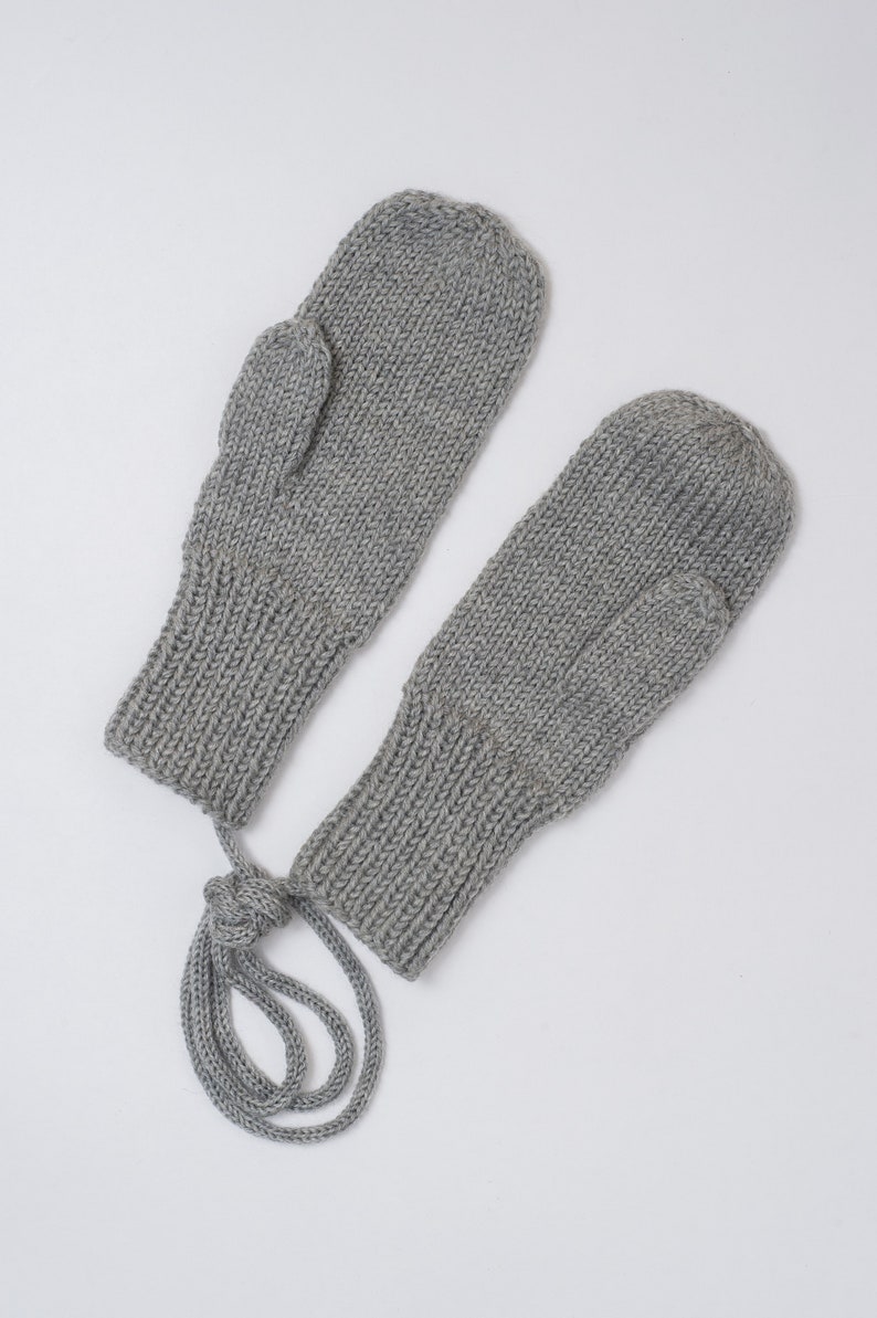 Merino Wool Mittens With String, Comfy Spring Mittens for Kids ...
