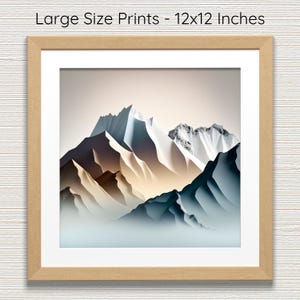 Minimalist Abstract Mountains Wall Art, Mountain Art Prints, Mountain ...