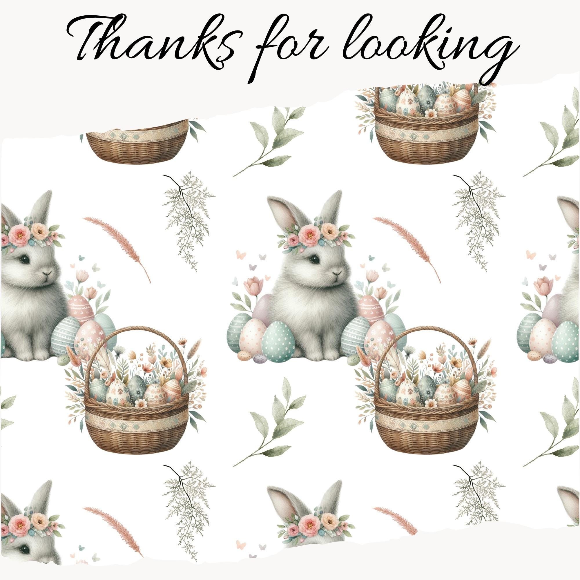 Easter Bunny Seamless Pattern, Digital Paper for Spring Crafts, Cute ...