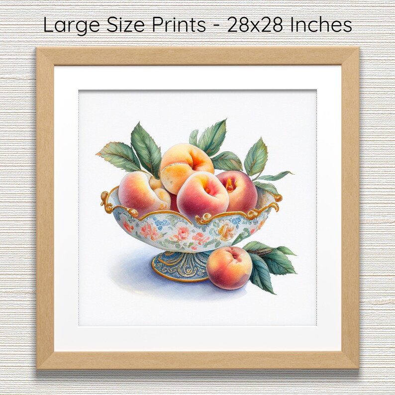 Peach Clipart Set, Peach Tree, Watercolour Peach, Peach Fruit Bowl ...