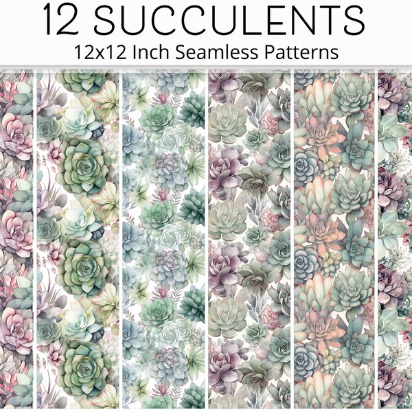Succulent Printable Patterns Template - Etsy
