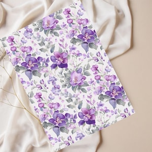 Violet Bloom Seamless Repeat Pattern, Purple Violet Print Scrapbook ...