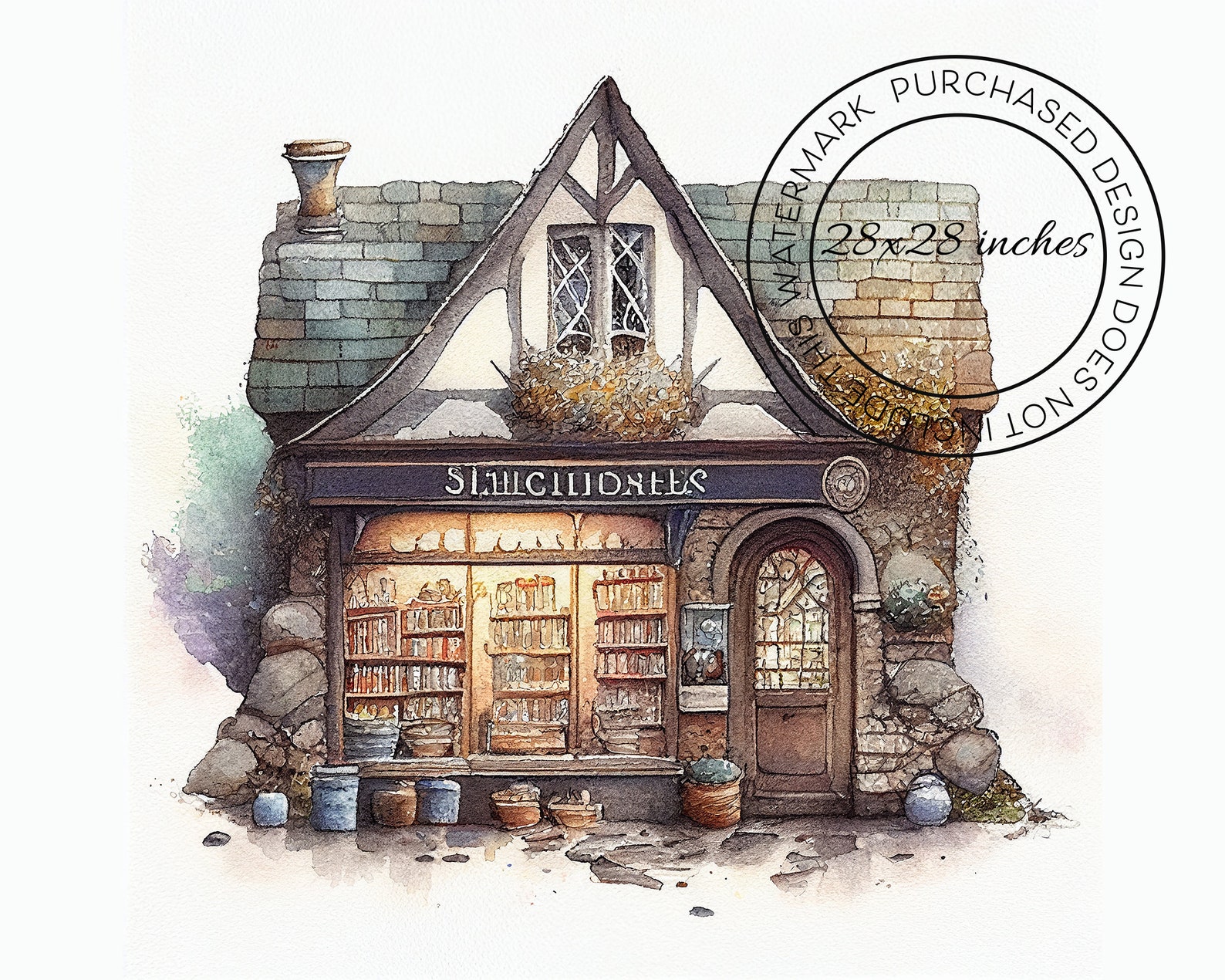 Old Book Shop Wall Art, Bookworm Life Clipart, Watercolour Books ...