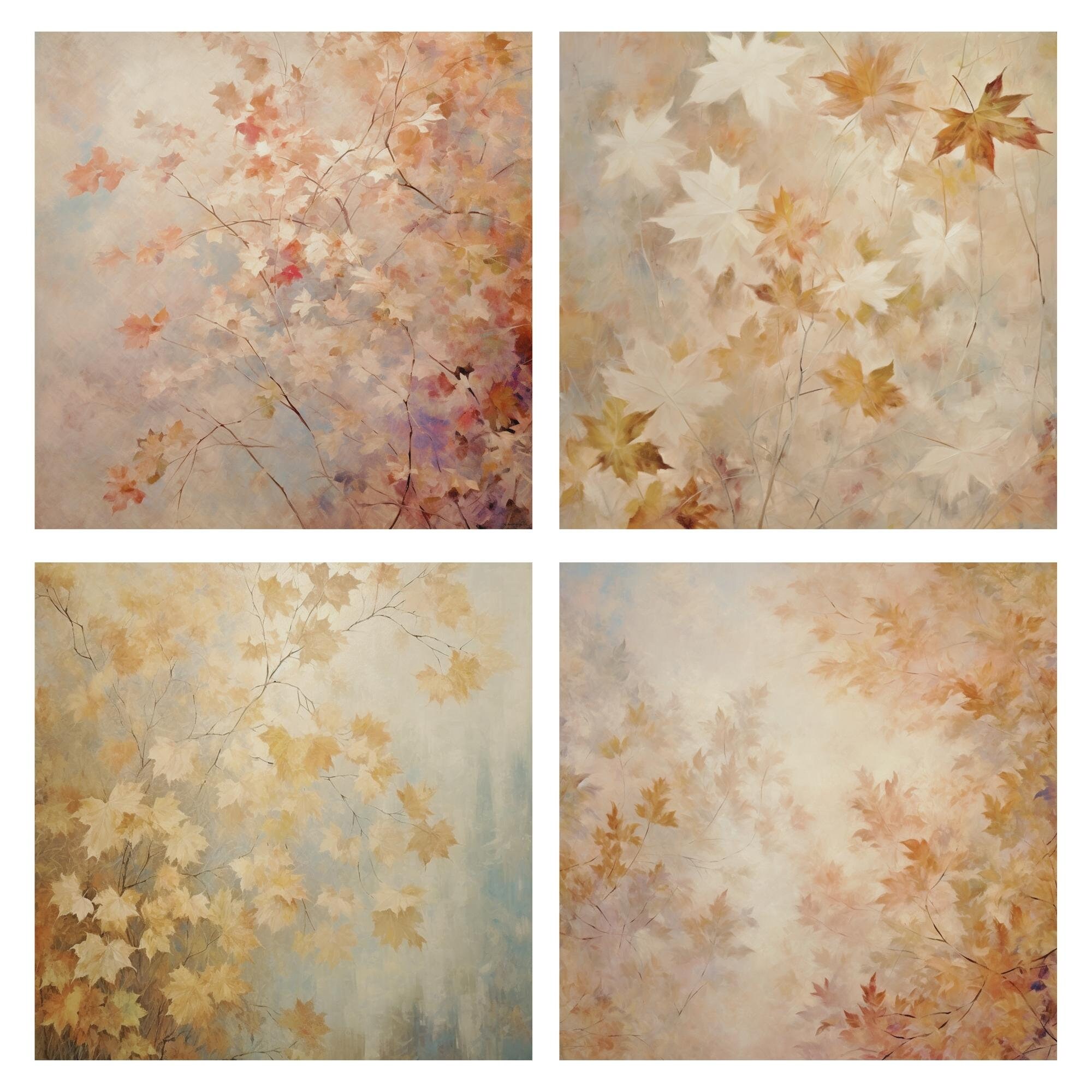 Neutral Leaf Pattern Leafy Digital Paper Neutral Tones Digital Paper ...