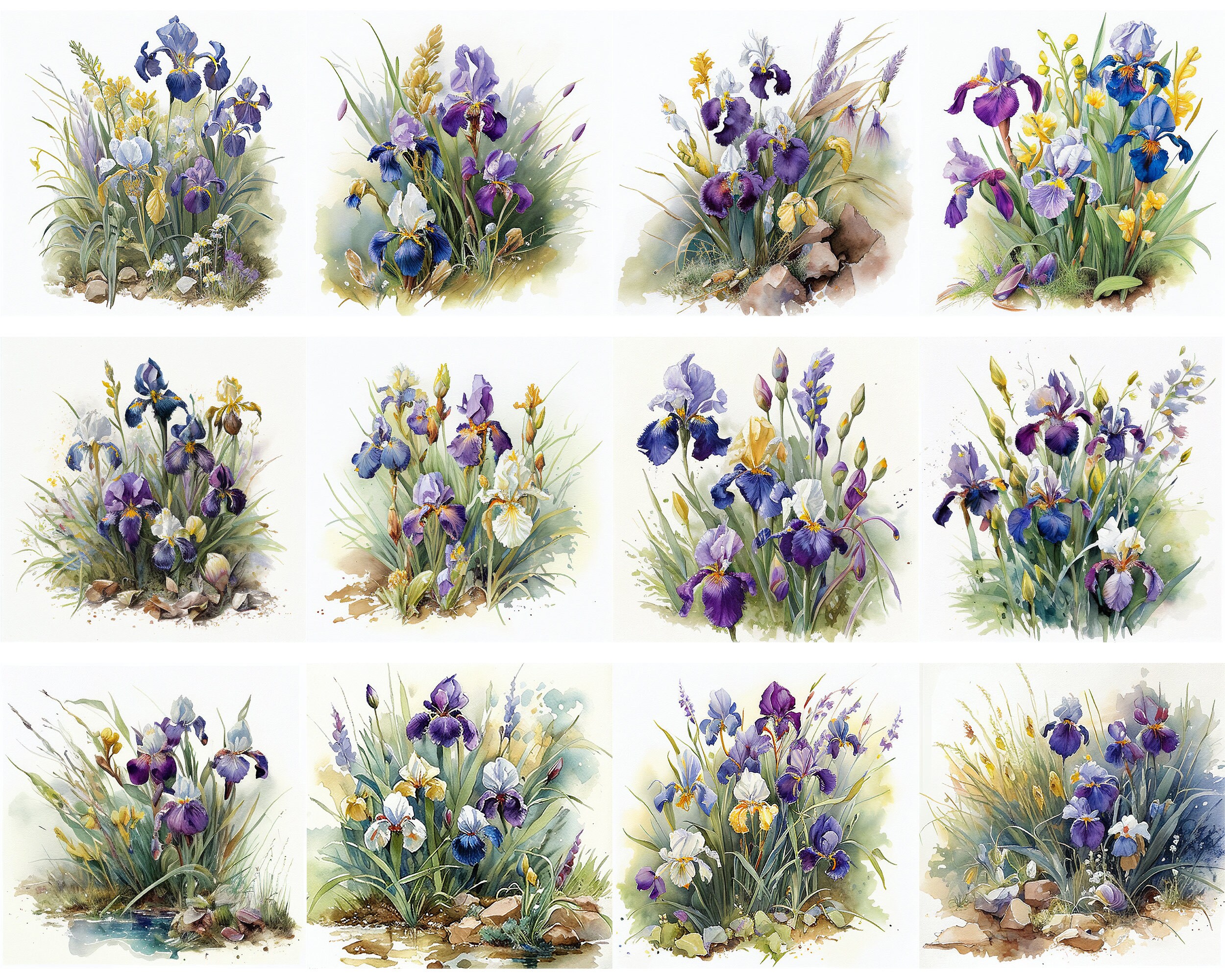 Iris Garden Flowers, Floral Background, Iris Wall Art, Iris Digital ...