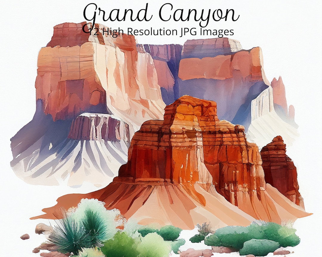 Grand Canyon Clipart, Minimalist Artwork, Printable Art, Majestic Cliff ...