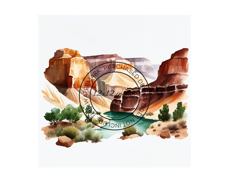 Grand Canyon Clipart, Minimalist Artwork, Printable Art, Majestic Cliff ...