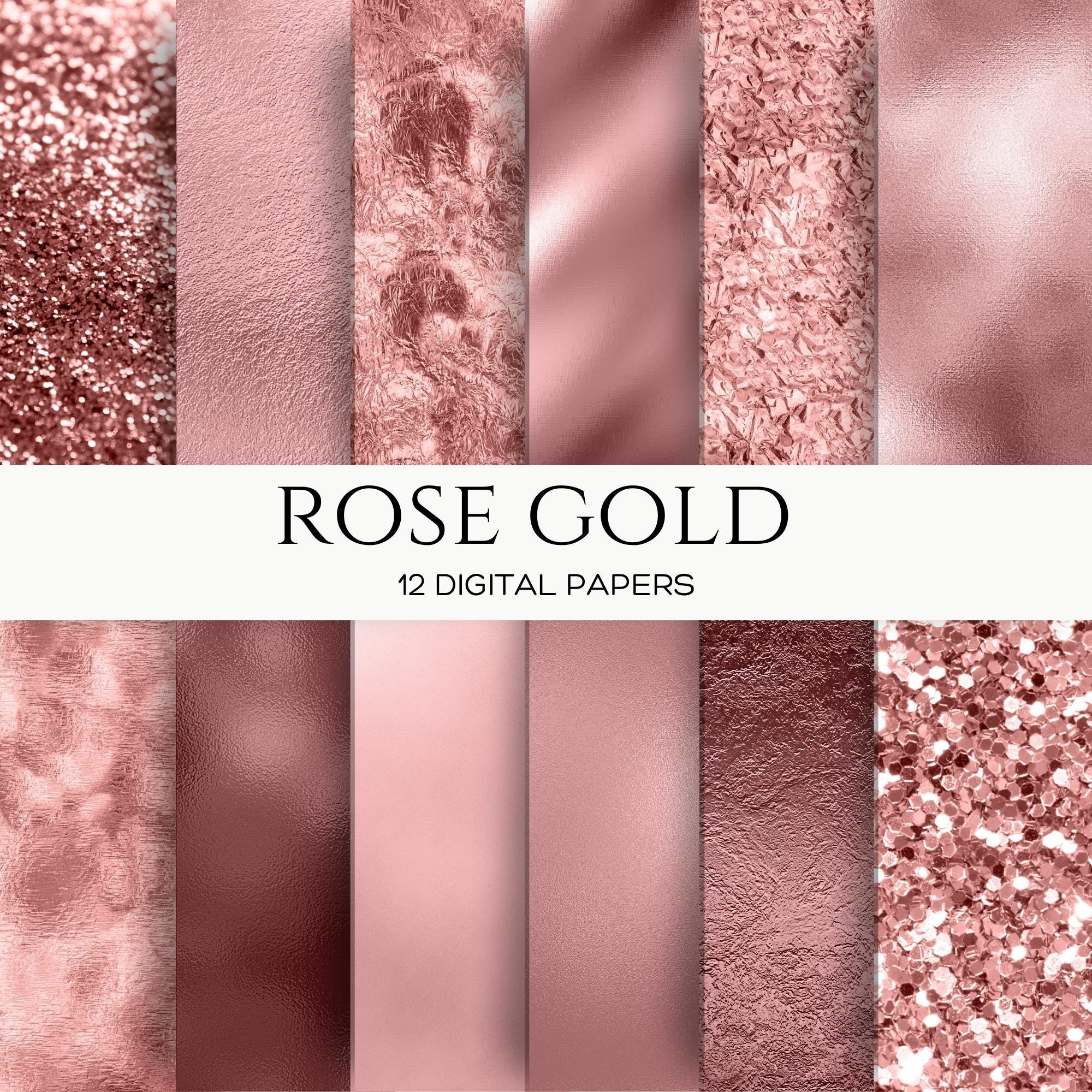 Rose Gold Textures Digital Paper, Foil Backgrounds (digital Download ...