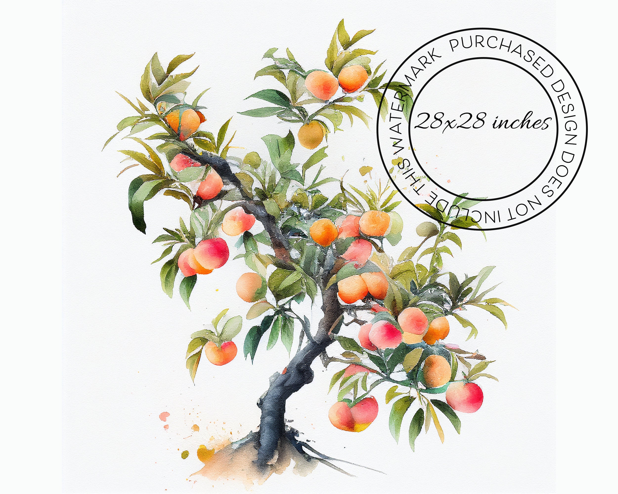 Peach Clipart Set, Peach Tree, Watercolour Peach, Peach Fruit Bowl ...