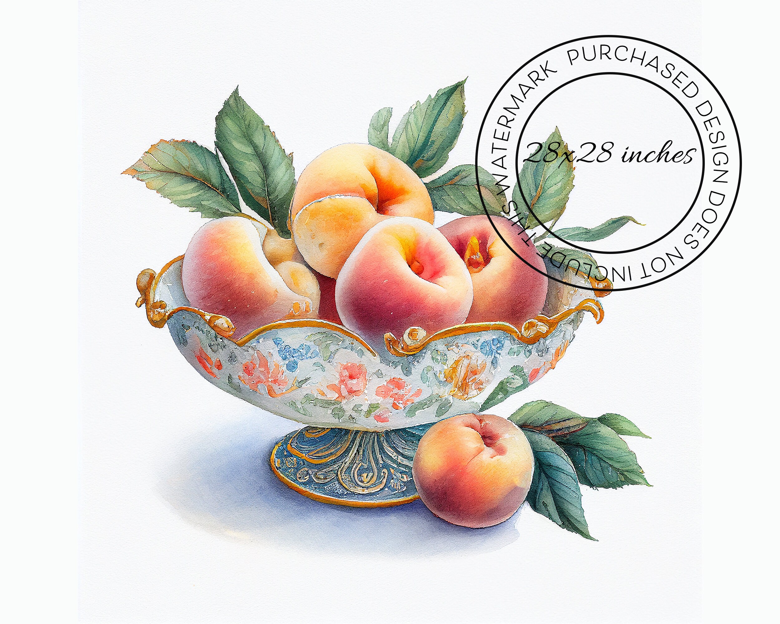 Peach Clipart Set, Peach Tree, Watercolour Peach, Peach Fruit Bowl ...