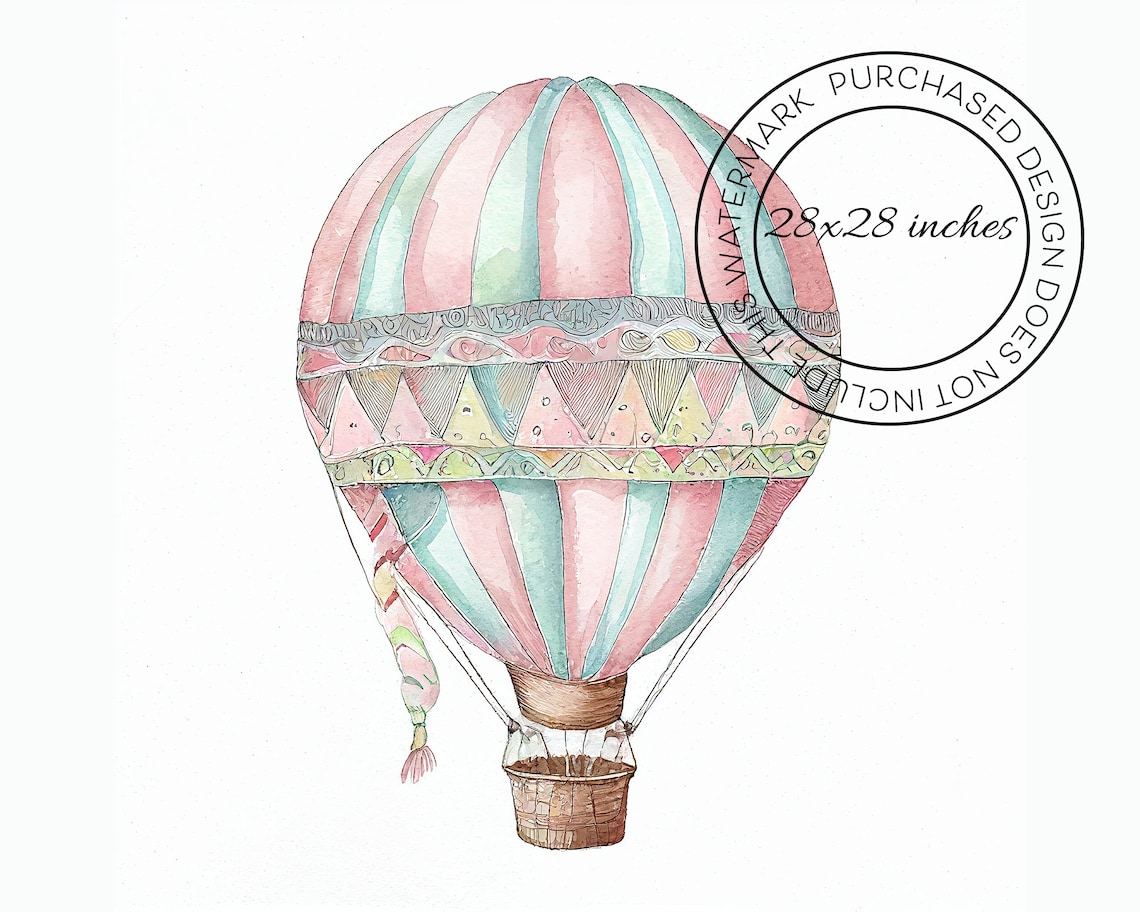 Hot Air Balloon Clipart Set Pastel Pink Balloon Watercolour - Etsy