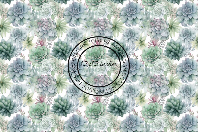 Watercolour Succulents, Cacti Digital Paper, Printable Seamless ...
