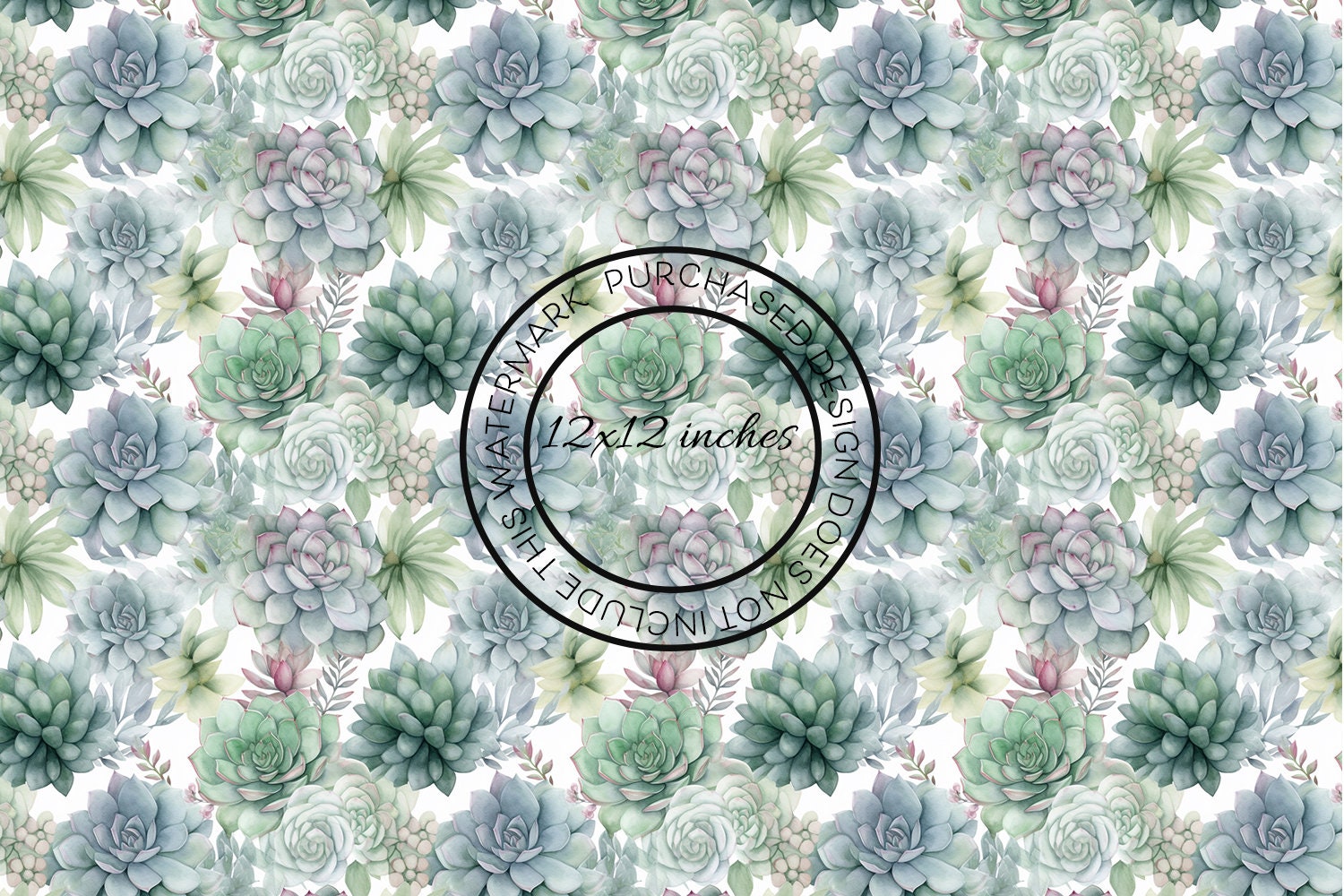 Watercolour Succulents, Cacti Digital Paper, Printable Seamless ...