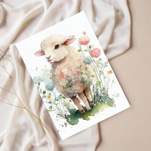 Spring Lamb Clipart Bundle, Baby Sheep With Floral Crown, Watercolor ...