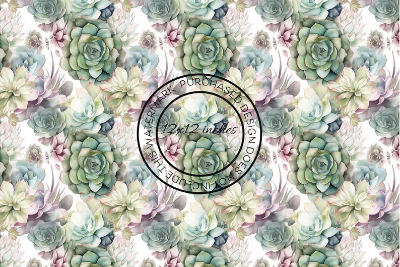 Watercolour Succulents, Cacti Digital Paper, Printable Seamless ...