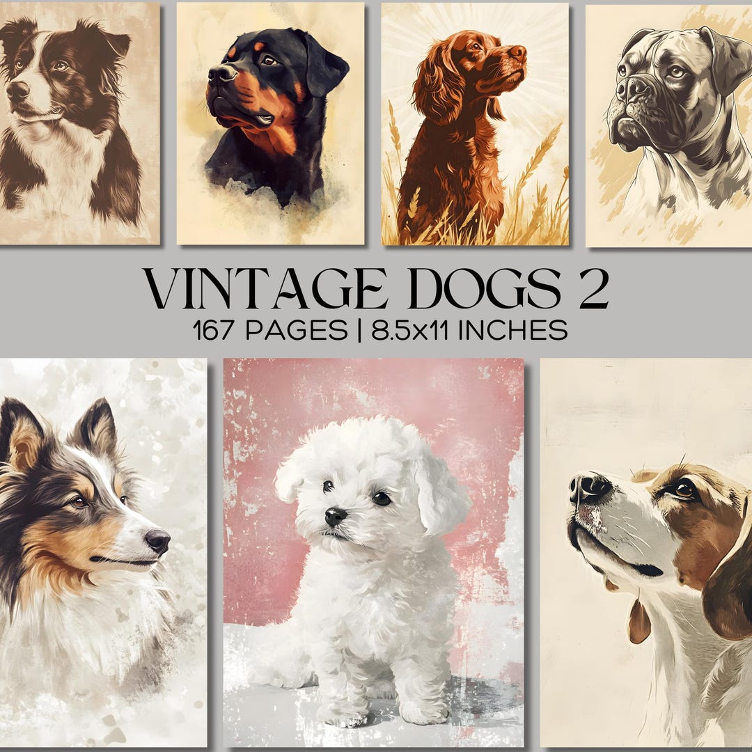 Vintage Dog Ephemera, Printable Scrapbook Pages (digital Download) - Etsy