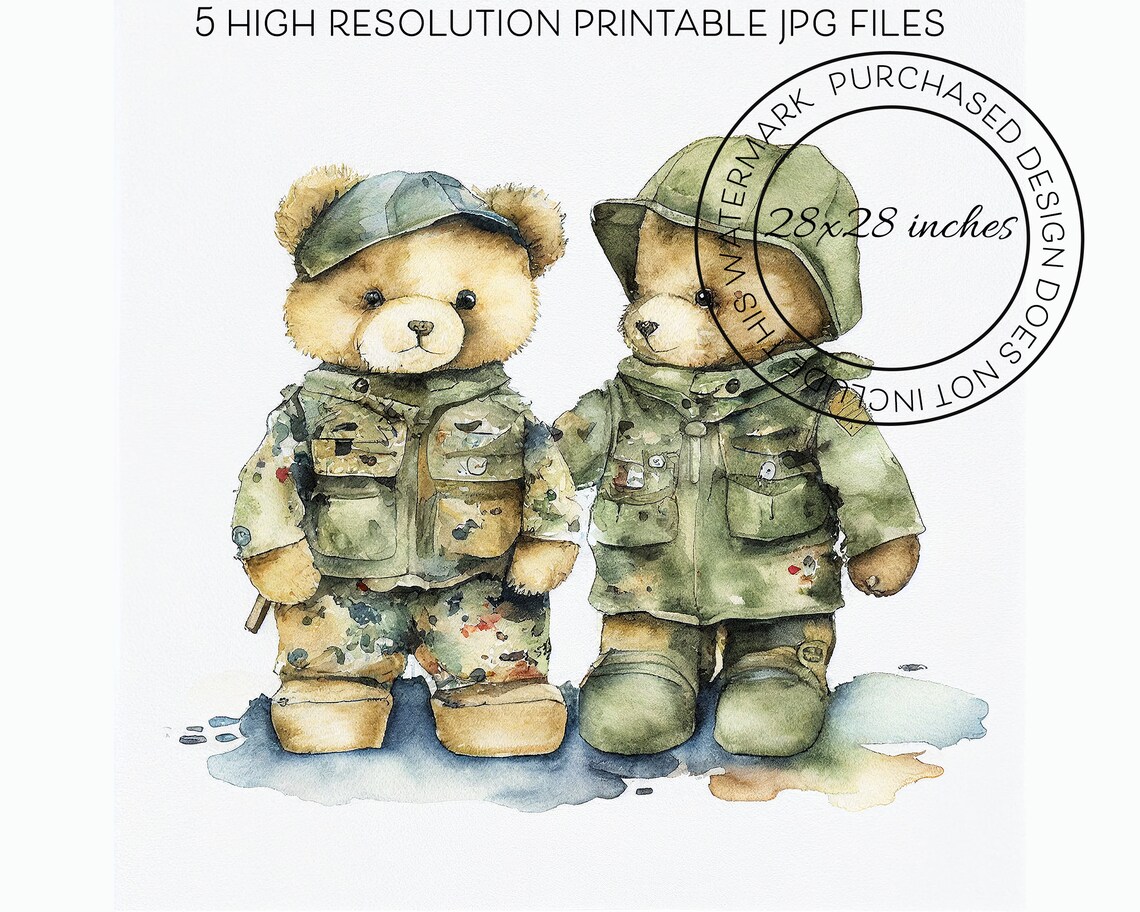 Military Teddy Bears Clipart Teddies in Camoflauge Clothing - Etsy