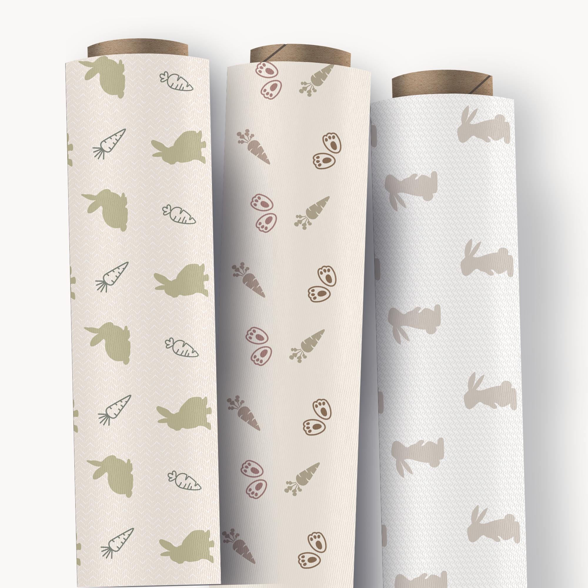 Bunny Trail Easter Digital Paper Pack, Bunny and Carrot Seamless ...