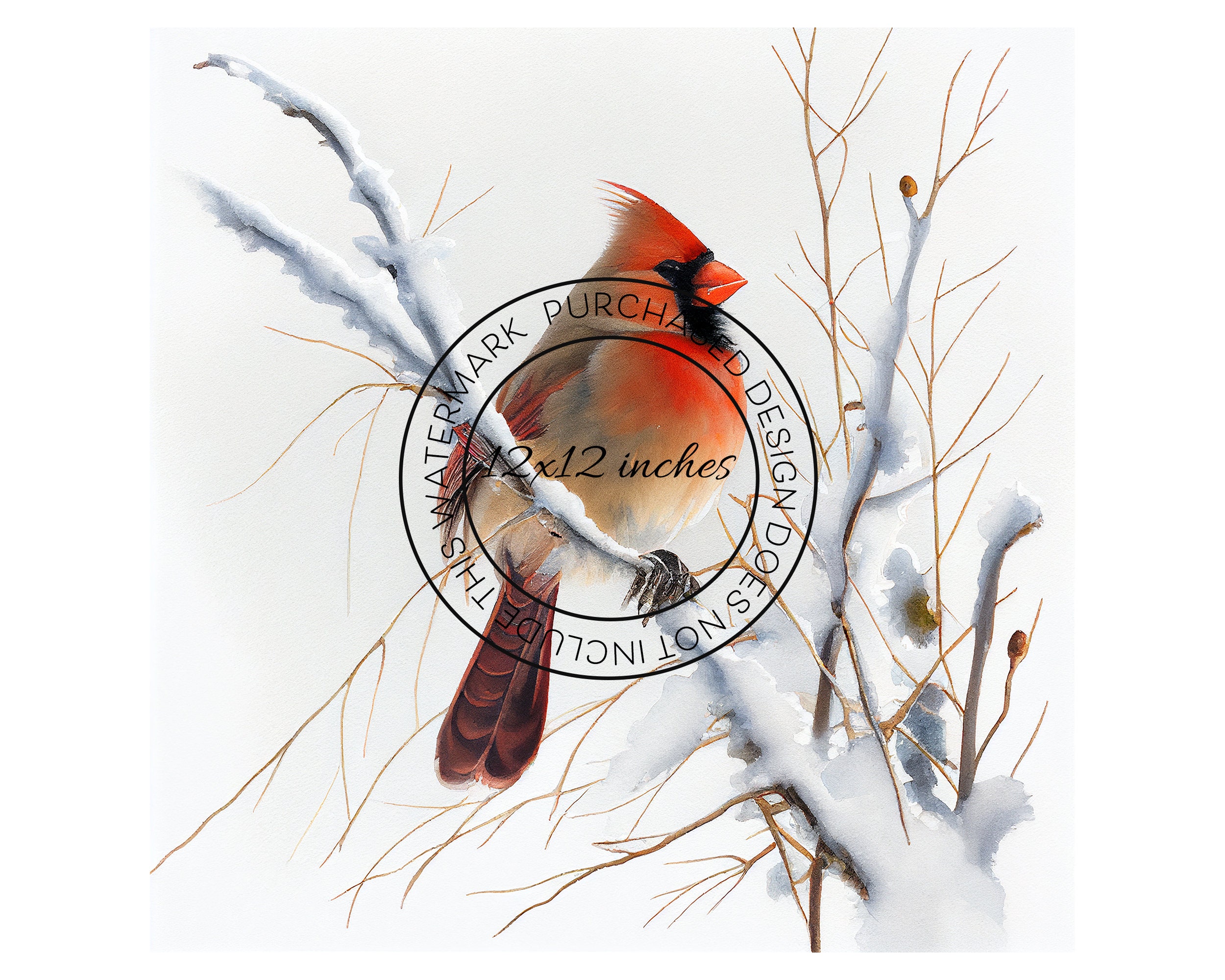 Cardinal Art Print Winter Wall Decor Bird Printable Winter - Etsy