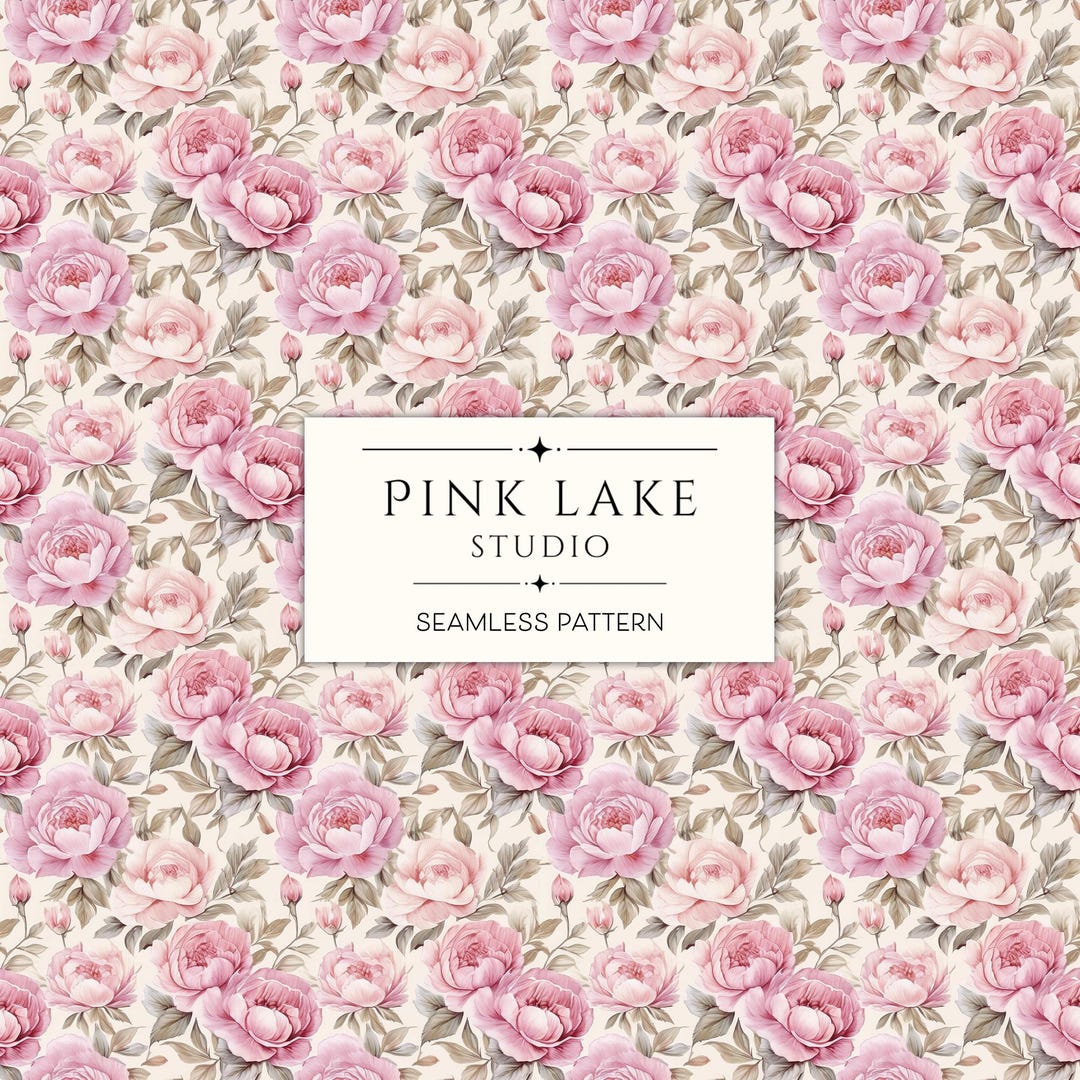 Pink Peony Seamless Pattern, Floral Digital Paper (digital Download) - Etsy
