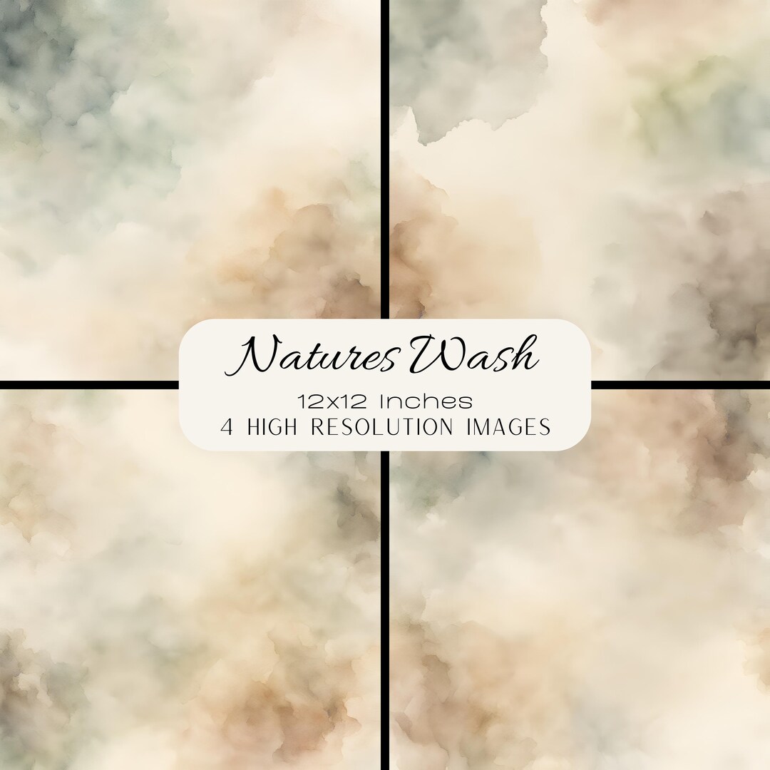 Natures Wash Neutral Watercolour Textured Backgrounds, Digital Paper ...