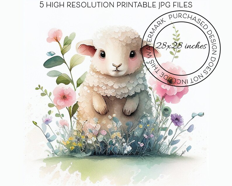 Spring Lamb Clipart Baby Sheep Cute Farm Animals Floral - Etsy