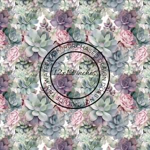 Watercolour Succulents, Cacti Digital Paper, Printable Seamless ...