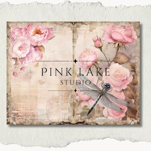 Pink Roses Junk Journal Pages – Shabby Chic Vintage Digital Papers ...