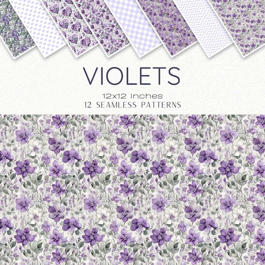 Watercolour Violets Seamless Pattern, Repeat Pattern Floral Backgrounds ...