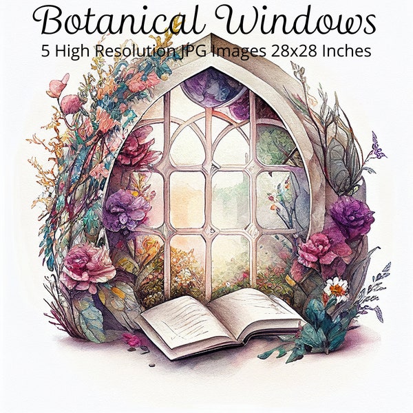 Floral Window Clipart - Etsy