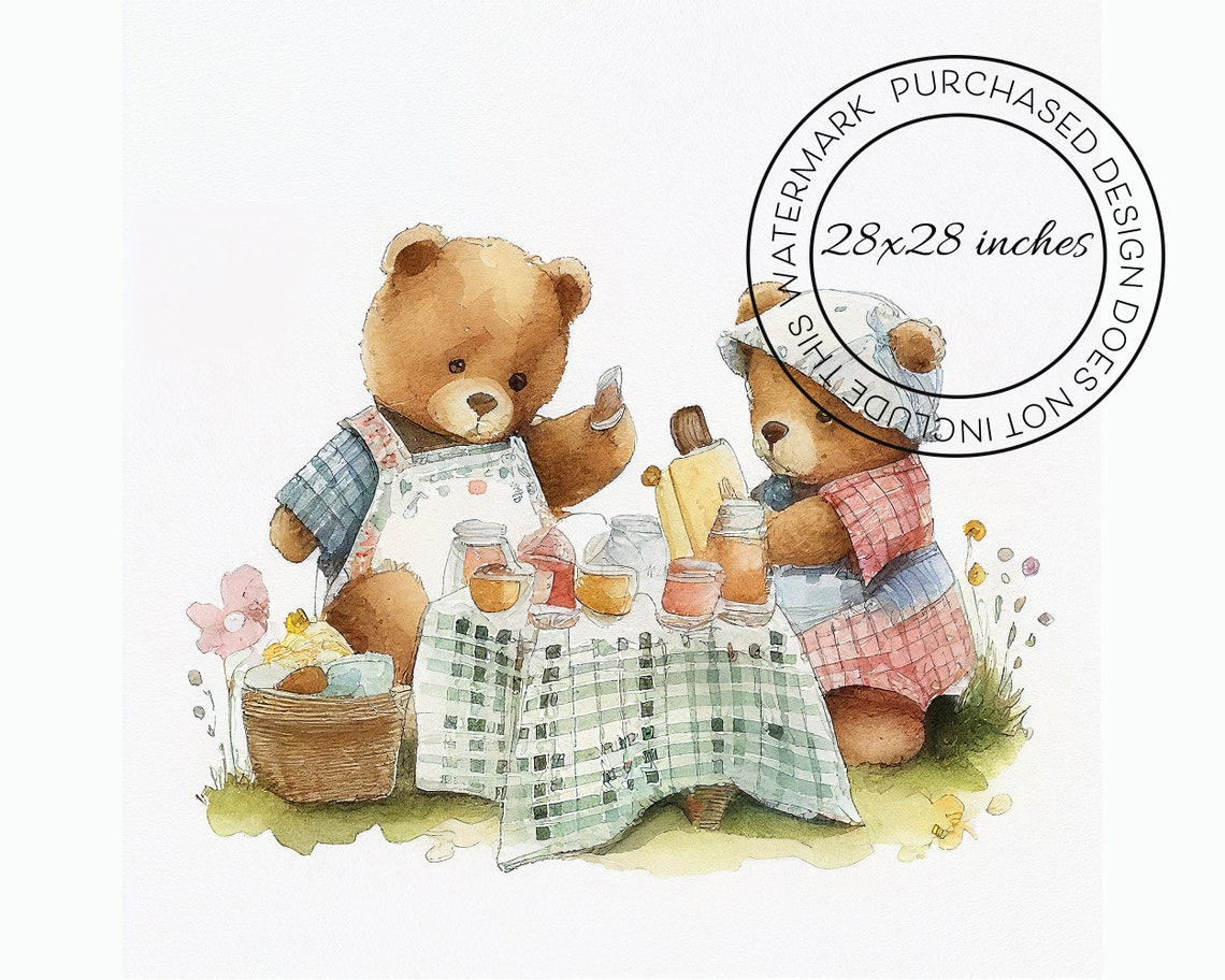 Teddy Bear Picnic Clipart Set of 5 Digital Prints Playroom - Etsy Canada