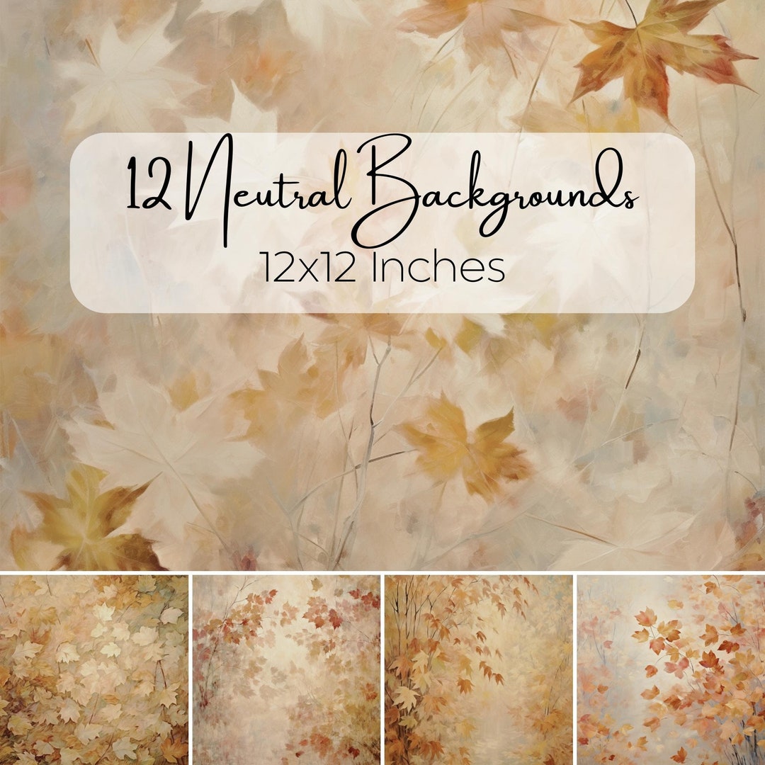 Neutral Leaf Pattern Leafy Digital Paper Neutral Tones Digital Paper ...