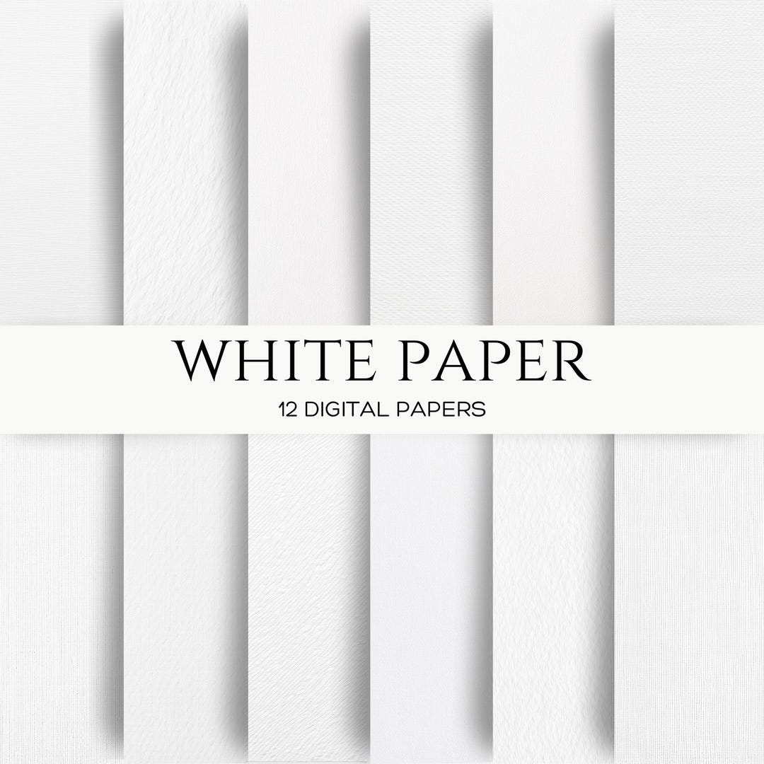 White Paper Textures for Artists, Digital Paper Pack for Creative ...