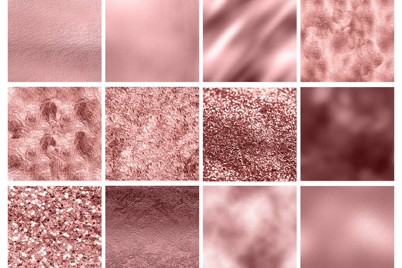 Rose Gold Textures Digital Paper, Foil Backgrounds, Rose Gold Foil ...