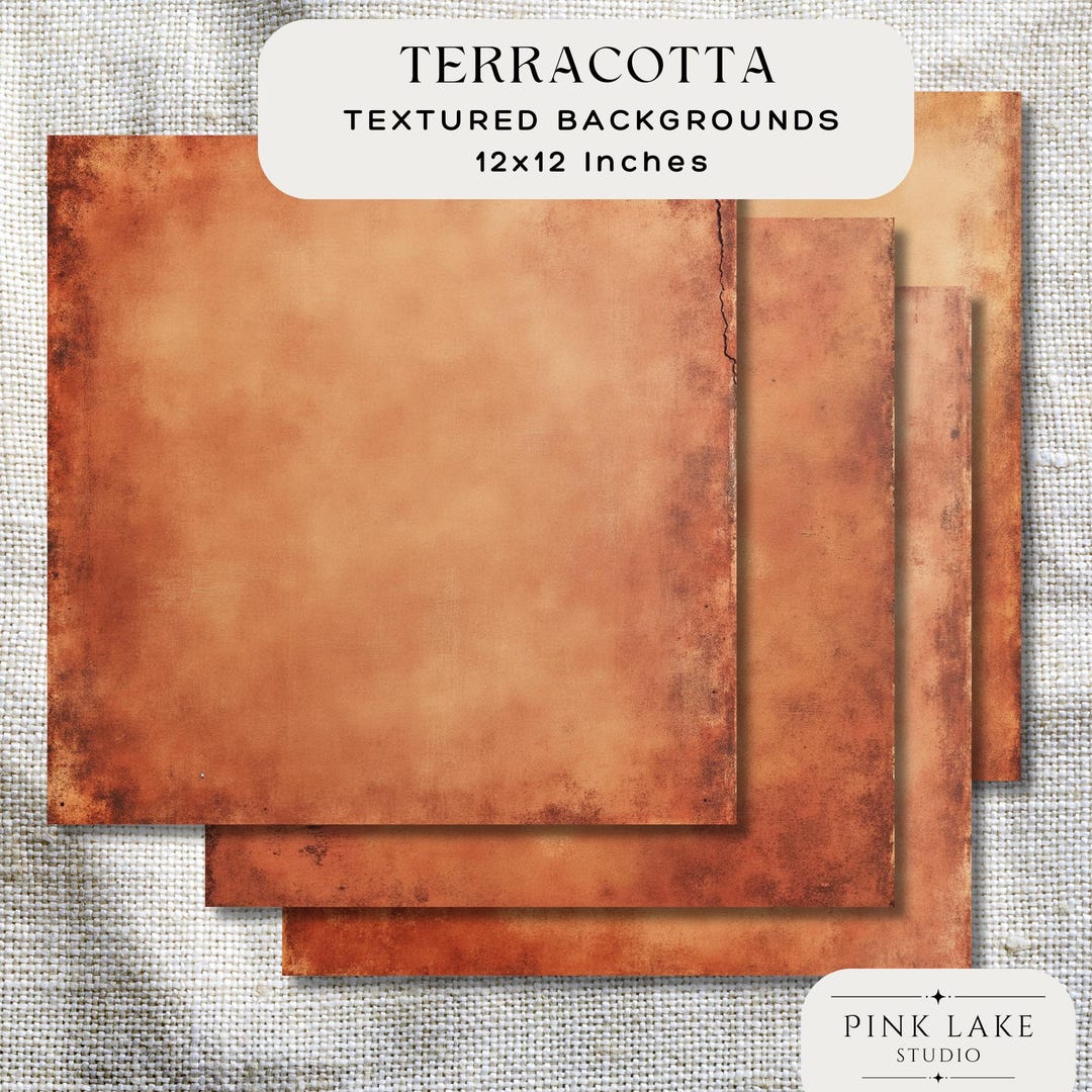 Terracotta Texture Set, Burnt Orange Clay Backgrounds (12x12 JPG ...