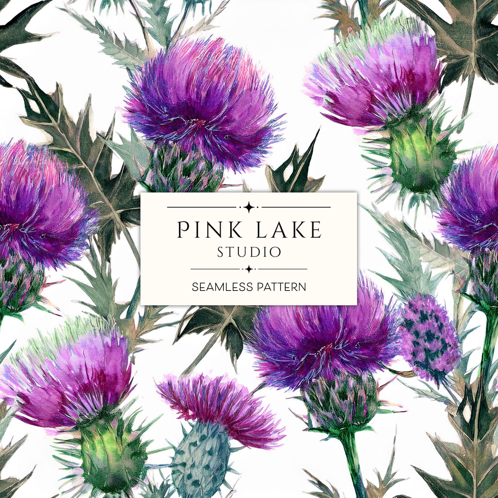 Scottish Thistles Seamless Pattern, DIY Card Making, Watercolour ...