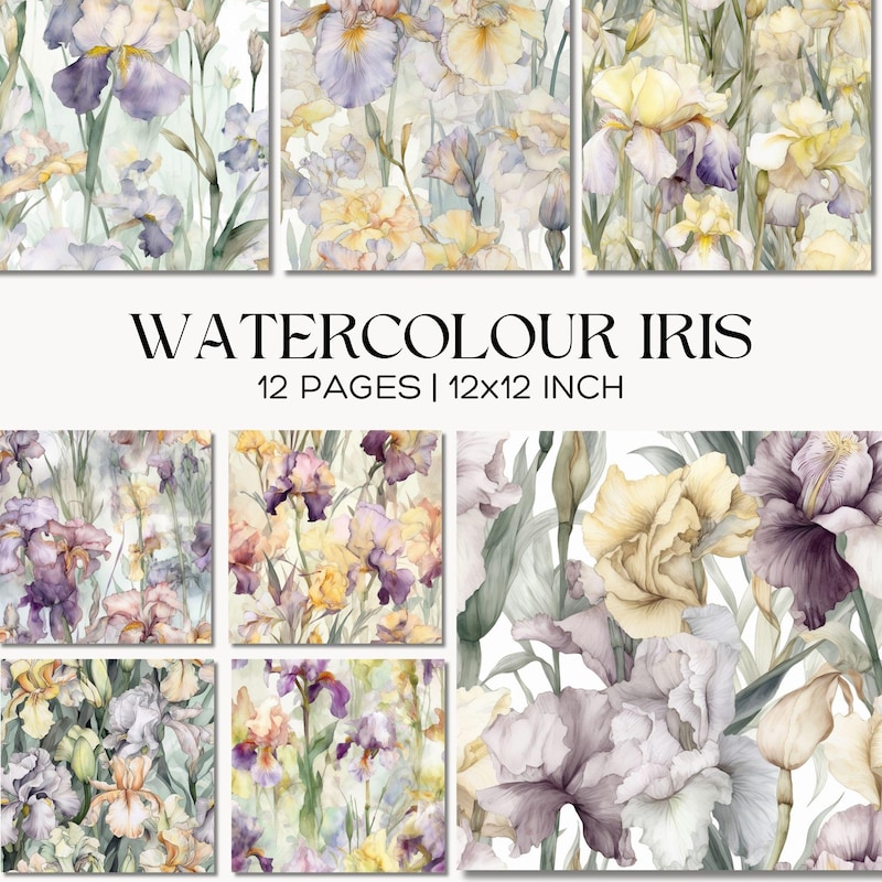Iris Flower Digital Kit - Etsy