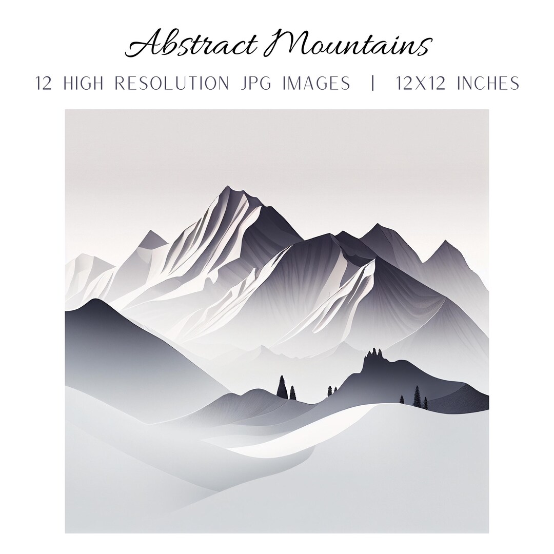 Minimalist Abstract Mountains Wall Art, Mountain Art Prints, Mountain ...