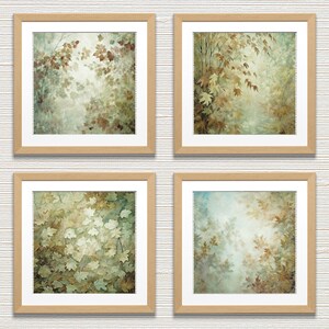 Green Leaf Pattern Digital Paper, Leafy Background Prints for ...