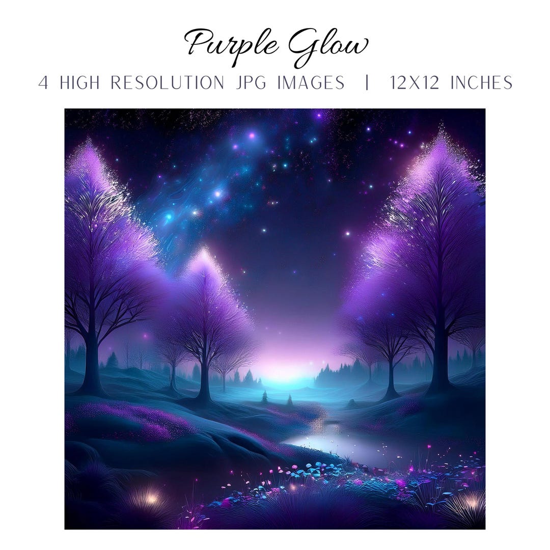 Purple Glow Fantasy Landscape Photos, Purple Scenery Printable ...
