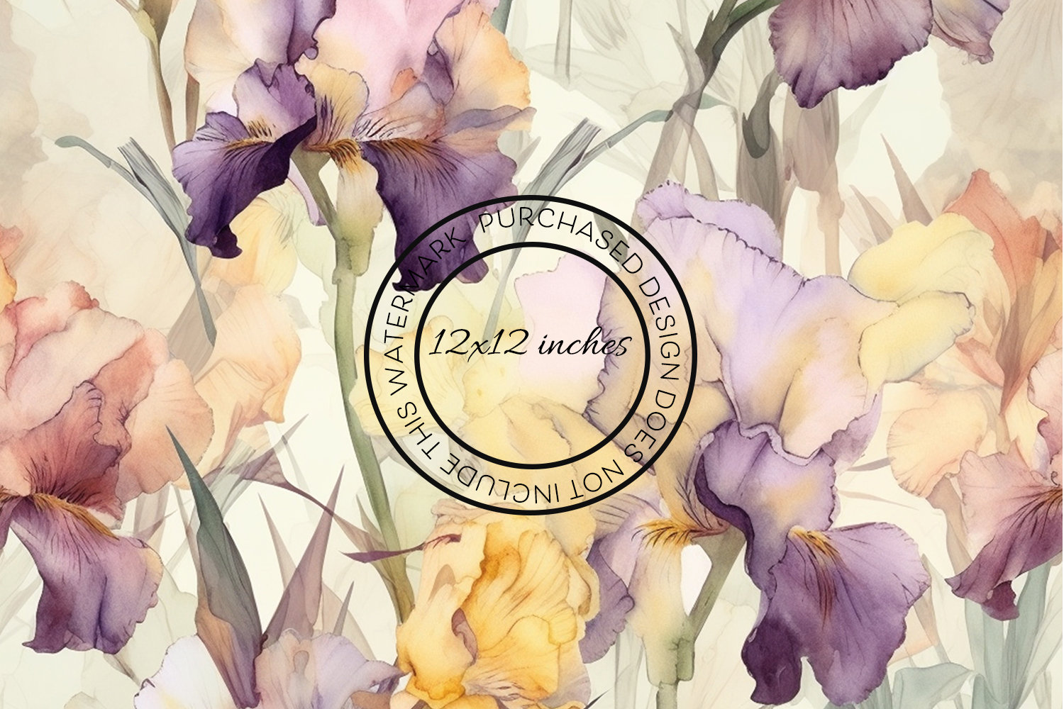 Watercolour Iris Digital Paper Pack, Seamless Pattern for Scrapbooking ...