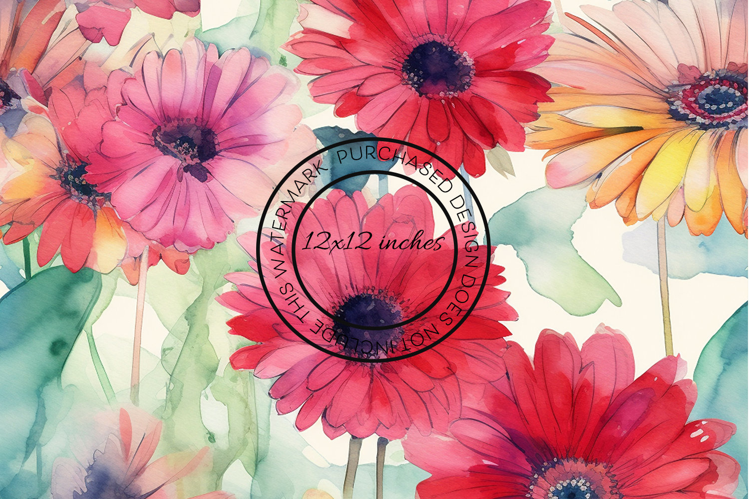 Watercolour Gerbera Daisies Seamless Pattern, DIY Gift Wrapping Paper ...