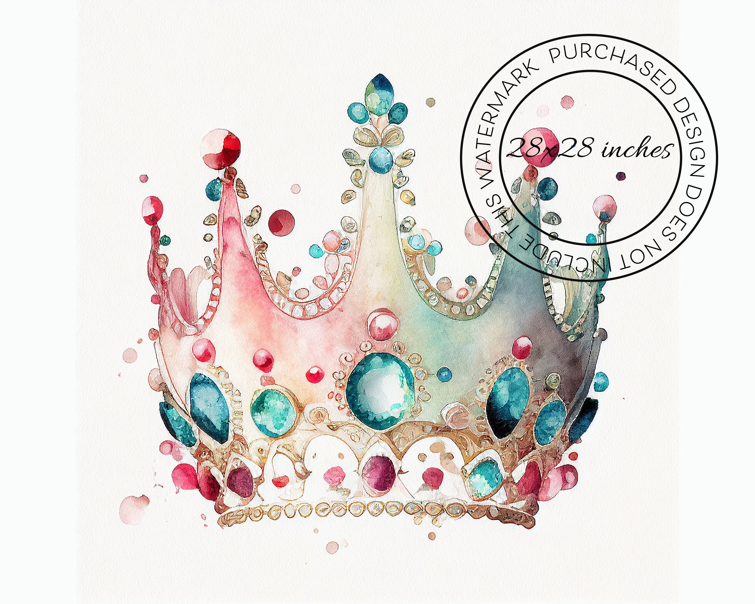 Jewelled Crown Clipart Bundle Watercolour Crown Fairytale - Etsy