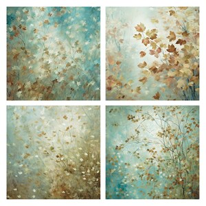 Green Leaf Pattern Digital Paper, Leafy Background Prints for ...