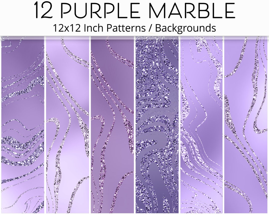 Purple Glitter Marble Digital Paper, Marble Background, Glitter ...