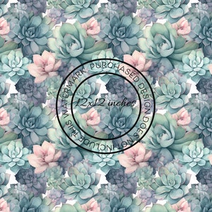 Watercolour Succulents, Cacti Digital Paper, Printable Seamless ...